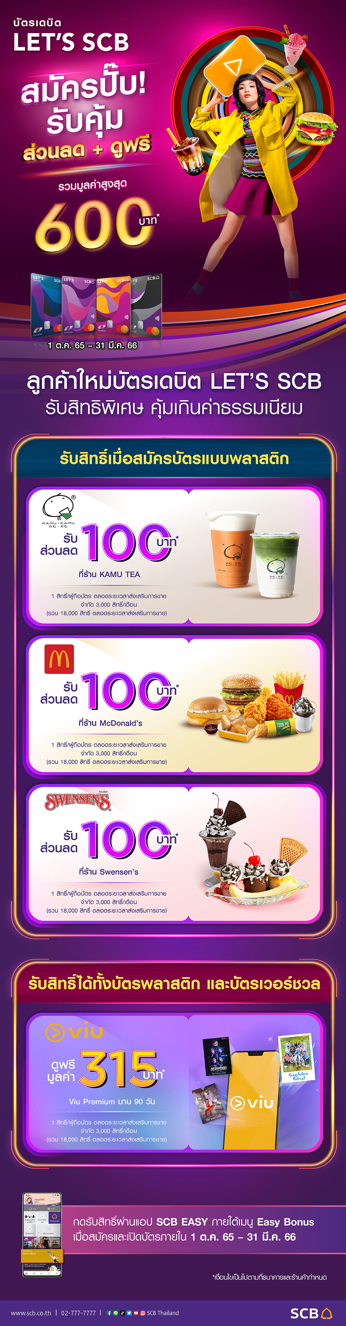 บัตรเดบิต LET’S SCB สมัครวันนี้