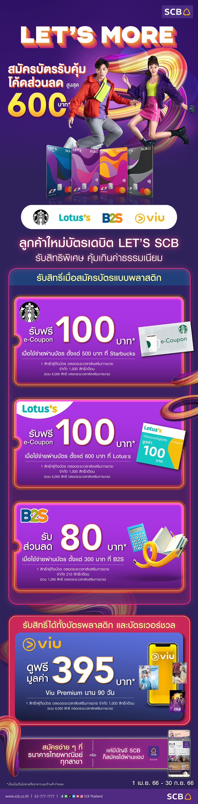 บัตรเดบิต LET’S SCB สมัครวันนี้