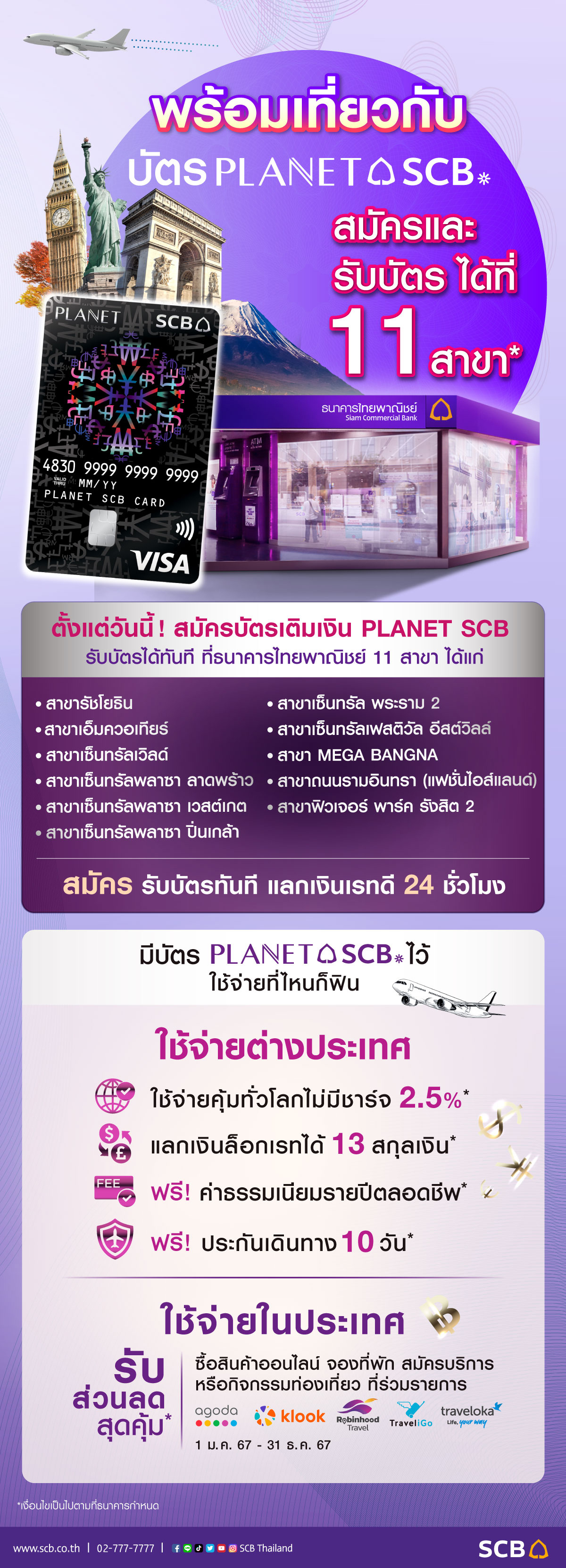 สมัครพร้อมรับบัตรได้ที่ 11 สาขา*