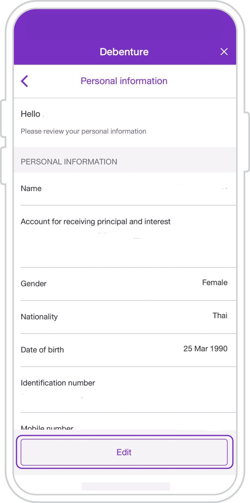 Edit Personal Information