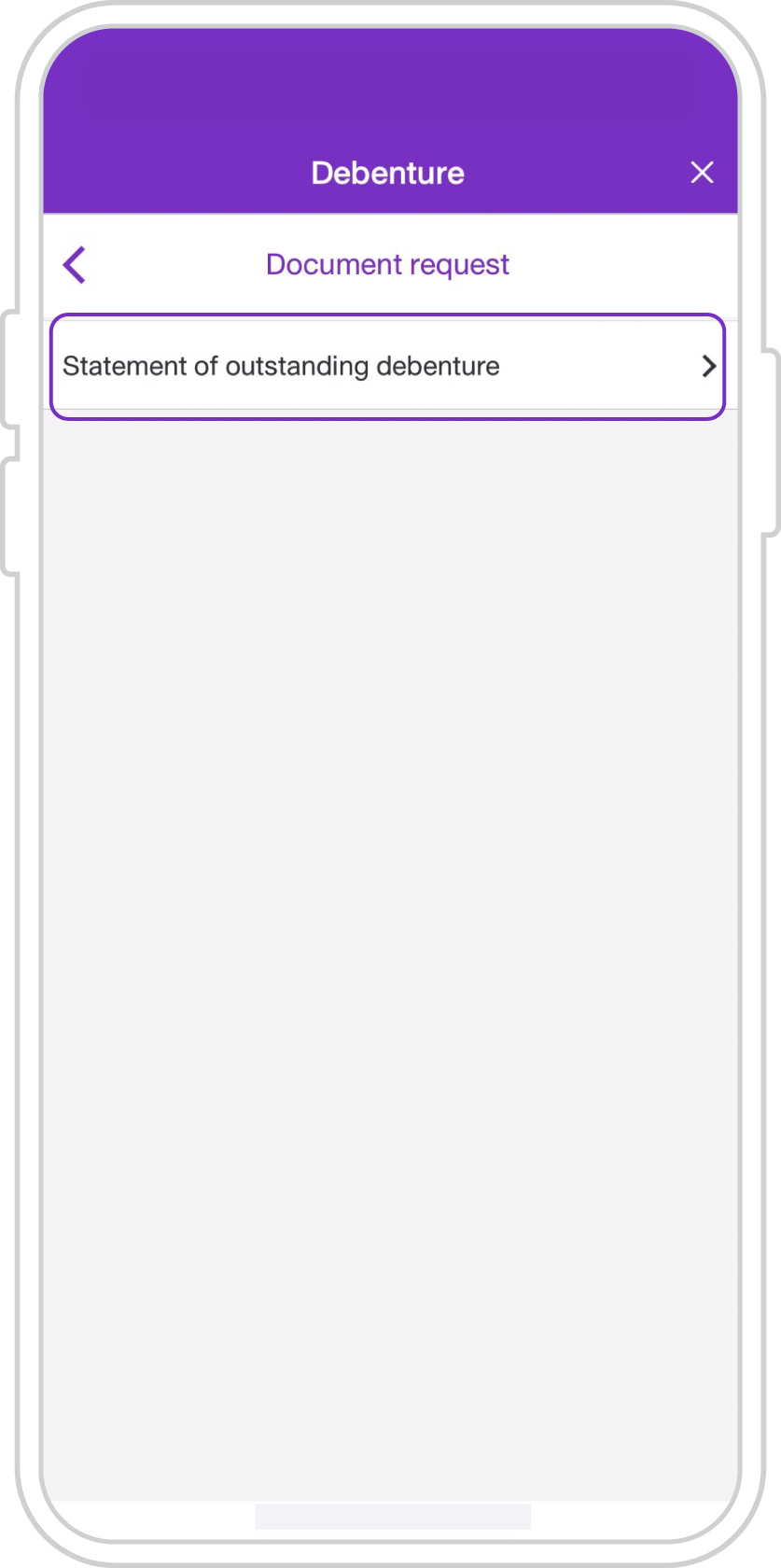 Request for Statement of Debenture Deposited