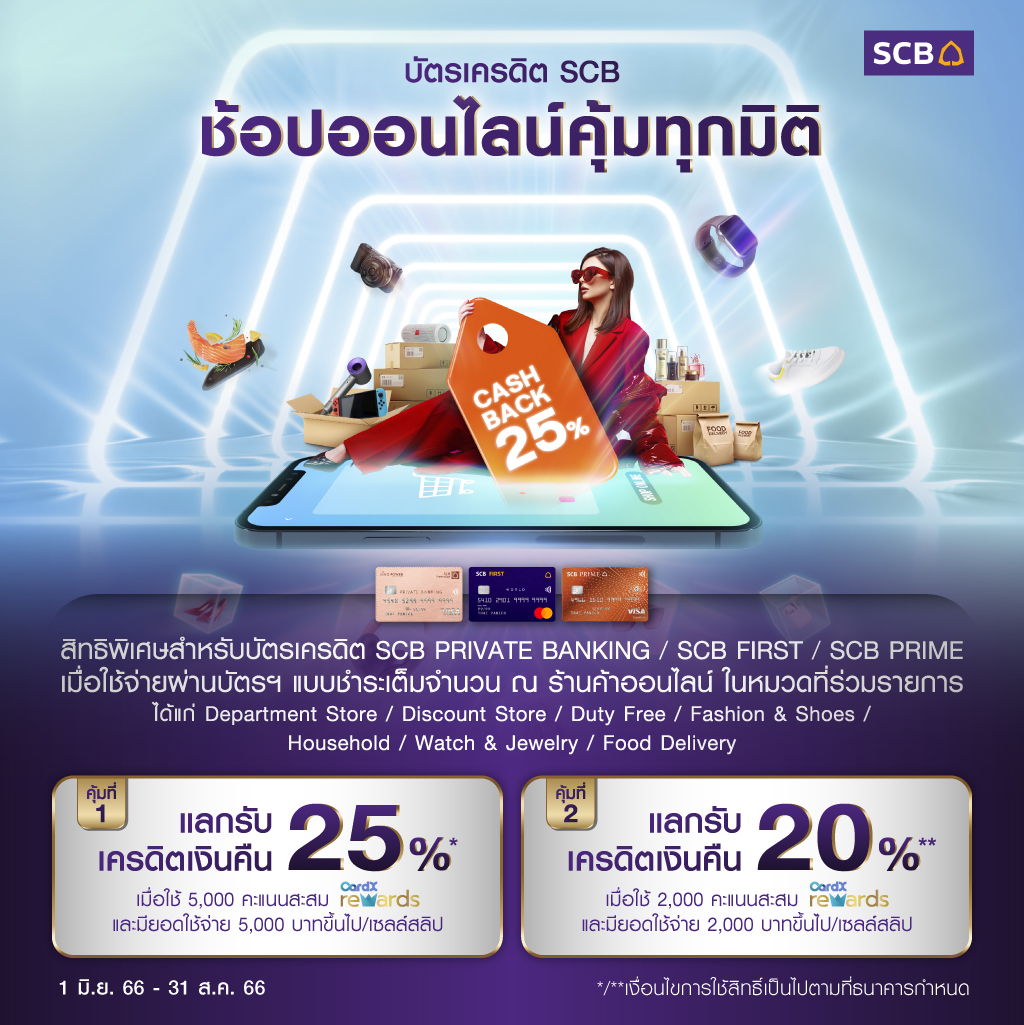 ช้อปออนไลน์คุ้มทุกมิติ กับบัตรเครดิต SCB PRIME