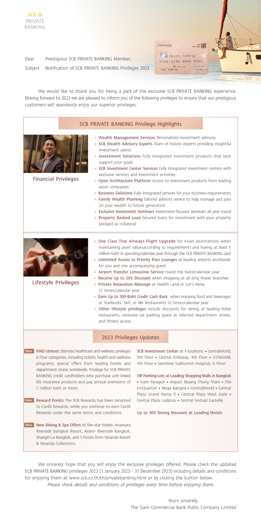 SCB PRIVATE BANKING Privileges 2023