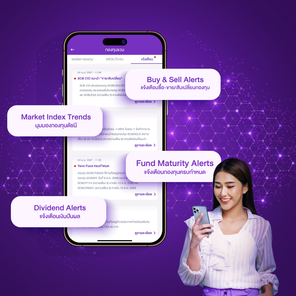 MY ALERT บริการแจ้งเตือนการลงทุนบนแอป SCB EASY