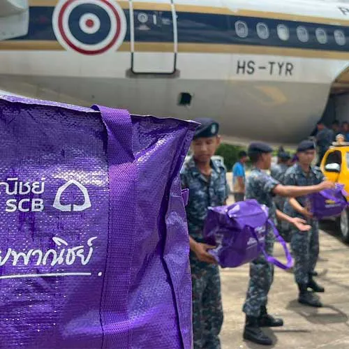 Delivers Relief Bags