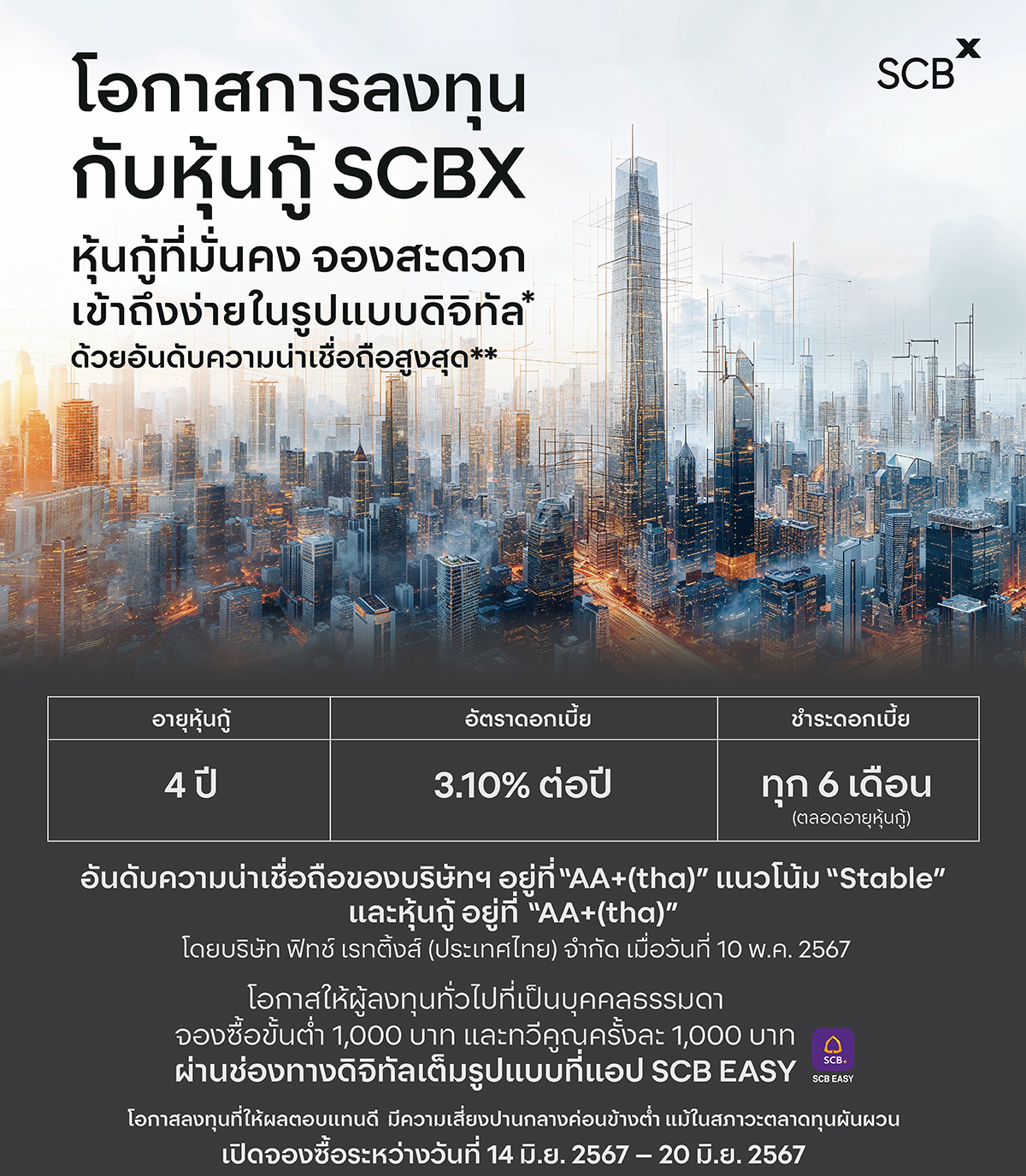 หุ้นกู้ บริษัท เอสซีบี เอกซ์ จำกัด (มหาชน)